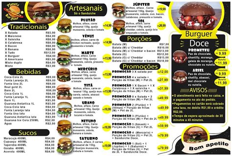 Menu At Planeta Burguer Restaurant Manaus