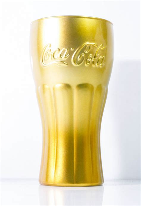 Coca Cola Kontur Relief Glas Sonderedition Gold Label
