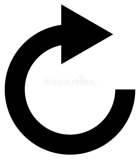 Circular Arrow For Cycle Loop Sync Or Rotation Related Icon Stock