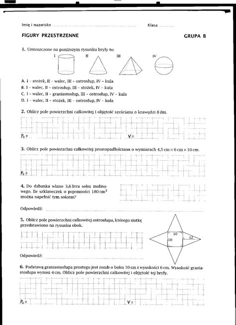 Askly Zad 5 B Oblicz Pole Powierzchni Calkowitej