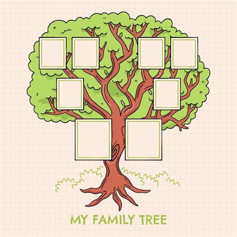 Árbol genealógico de estilo dibujado a mano Vector Premium