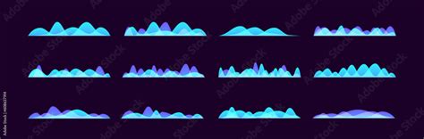 Equalizer Music Visualisation Sound Waves Futuristic Set Frequency