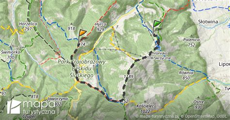 Trasa Przez Schronisko PTTK Skrzyczne Mapa Turystyczna Pl