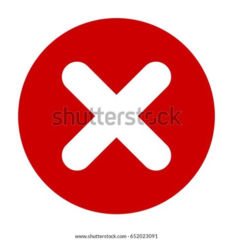 Flat Round X Mark Red Icon Stock Vector Royalty Free