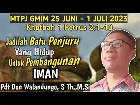 JADILAH BATU PENJURU YANG HIDUP UNTUK PEMBANGUNAN IMAN KHOTBAH 1