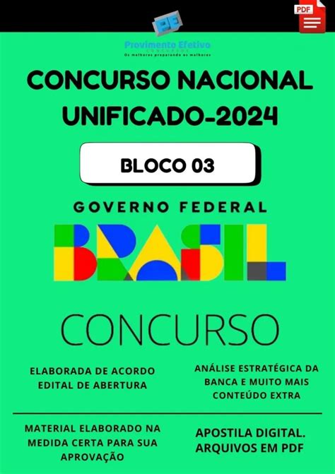 Provimento Efetivo Concursos Apostila CNU 2024 Bloco 3 Concurso