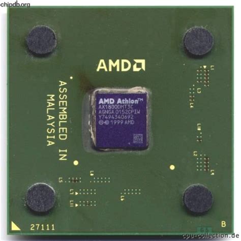 AMD K7 XP 1800 AMD Athlon XP AX1800DMT3C AGNGA Chipdb Org
