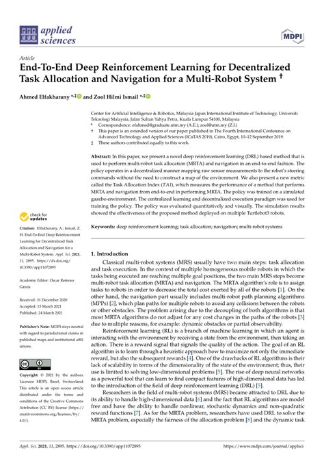 pdf end to end deep reinforcement learning for decentralized task allocation and navigation