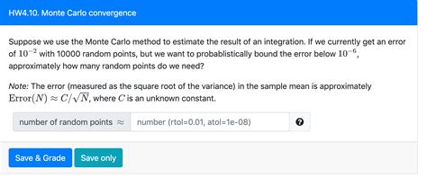 solved hw4 10 monte carlo convergence suppose we use the