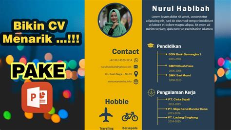 Tutorial Membuat CV Menarik Di Power Point YouTube