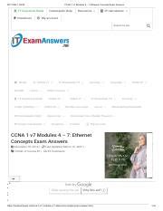Ccna V Ethernet Concepts Exam Answers Modules Course Hero
