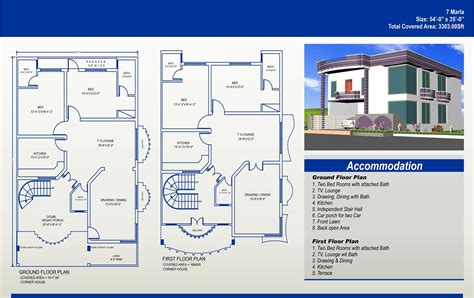 Marla House Plan Civil Engineers Pk