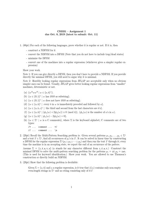 assigmnt pdf regular expression metalogic