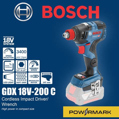 BOSCH GDX 18V 200 C Cordless Impact Driver Wrench Solo Tool
