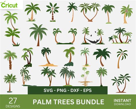 Palm Tree SVG Palm Tree Silhouettetropical Island Treebeach Etsy UK