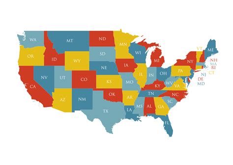 Map Of All The States Abbreviations