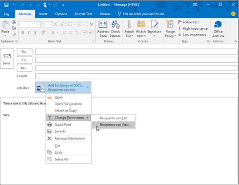 attach a file to an email in outlook for windows office 365