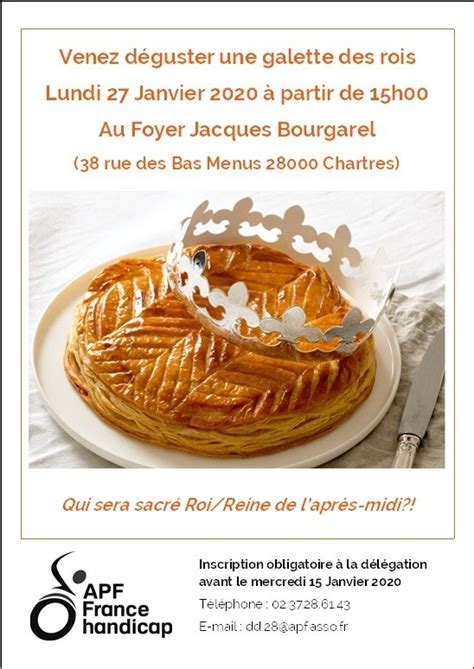 Invitation à la galette des rois au foyer Bourgarel le lundi 27 Janvier