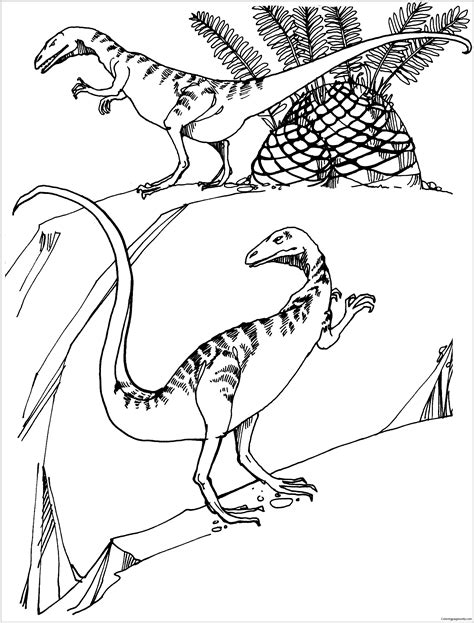 Dinosaur Compsognathus Coloring Page Free Printable Coloring Pages
