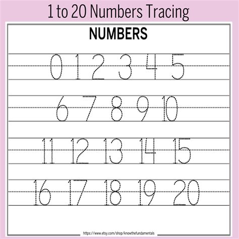 Learn 1 To 20 Numbers Tracing With Three Versions This Printable