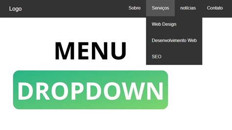 Criando Um Menu Dropdown Html E Css Youtube