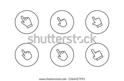 Set Hand Clicking Icons Click Finger Stock Vector Royalty Free