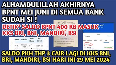 Yes Saldo Bpnt Rb Cair Segera Di Kks Bank Ini Pkh Thp Cair