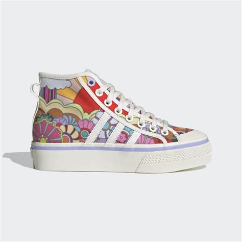 Adidas Nizza Platform Mid Shoes White Adidas UK