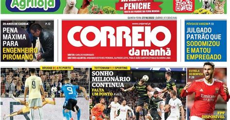 Capa Correio da Manhã de 2022 10 27