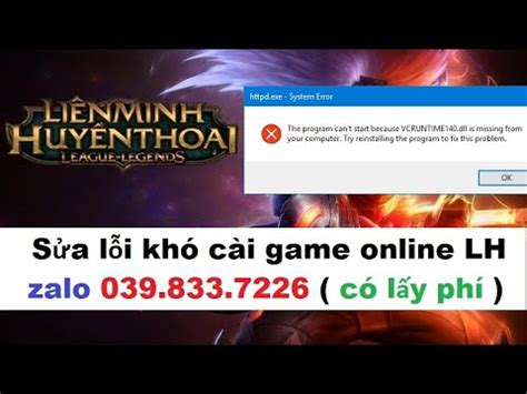 H Ng D N S A L I Li N Minh Huy N Tho I Lol League Client System Error