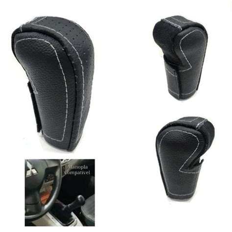 Capa Revestida em Couro Manopla Câmbio Manual Mitsubishi L200 Triton