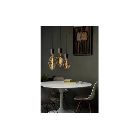 Grosse AMPOULE DÉCO FILAMENT LED XXL E27 ORGANIC EN VERRE FUMÉ NOIR Ø16 5CM