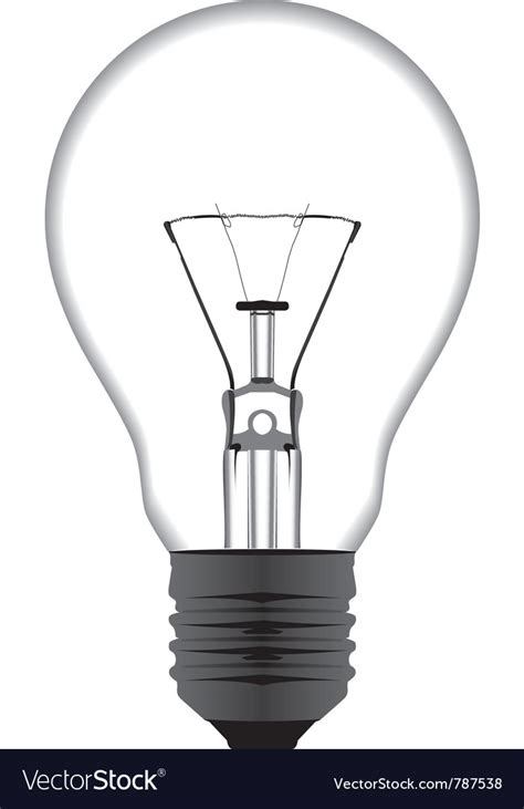 Realistic A Light Bulb Isolated On White Vector Image