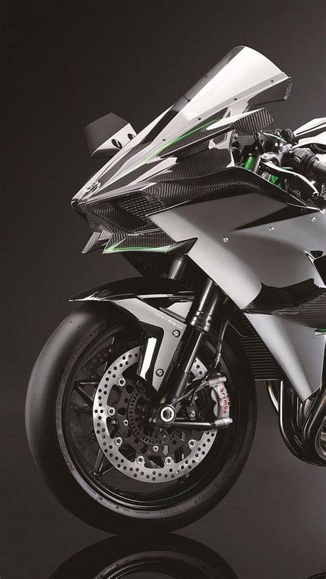 Kawasaki Ninja H2r Black Background Sports Bike Parked HD Phone