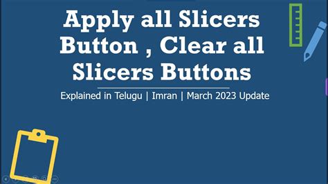 Apply All And Clear All Slicers Buttons In Power Bi Explained In