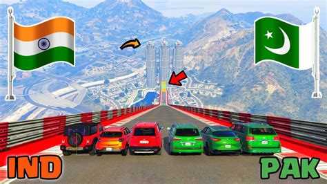 India Vs Pakistan Gta 5 Indian Cars Vs Pakistan Cars Long Jump