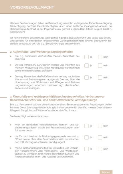 Vorsorgevollmacht Alle Infos Zu Inhalt Form Kosten Co