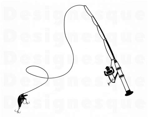 Eps Fishing Rod Outline Svg Fishing Files For Cricut Fishing Rod Svg