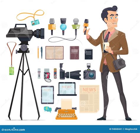 Sistema De Elementos Del Periodismo Ilustración del Vector