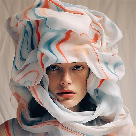 Premium Ai Image Illustration Of Female With A White Scarf On Her