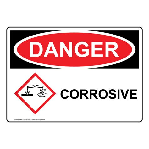 Corrosive Sign ODE 27841 Hazmat Corrosive