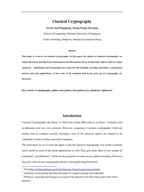 classical cryptography pdf cipher cryptography