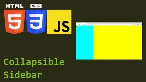 Html Css And Javascript Tutorial Hideable Collapsible Sidebar Youtube