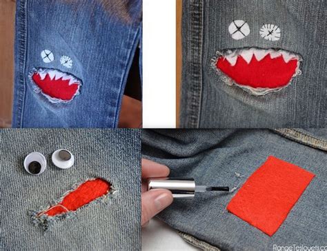 Astuce réparer un jean troué en 2024 Jean troué Couture tricot Diy