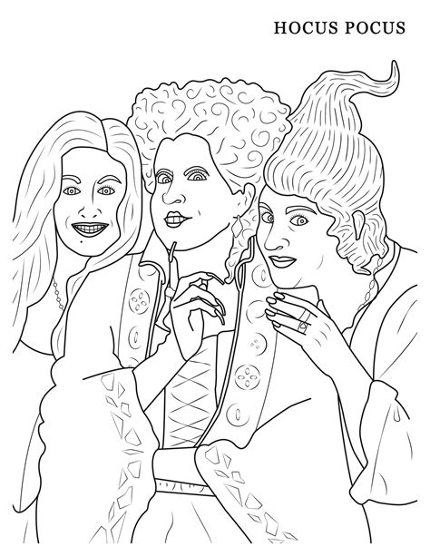 Hocus Pocus Coloring Pages Printable Pdf Coloringfolder