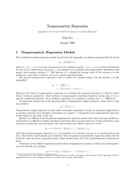 appendix non parametric regression pdf linear regression regression analysis