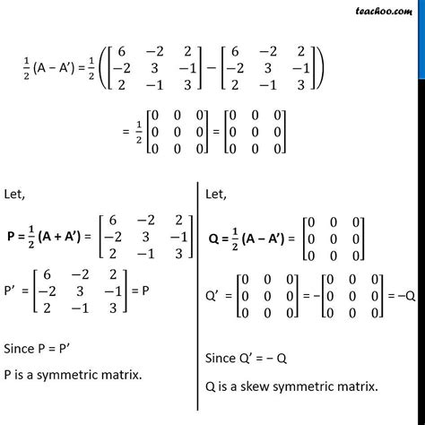ex 3 3 10 express as sum of a symmetric a skew symmetric
