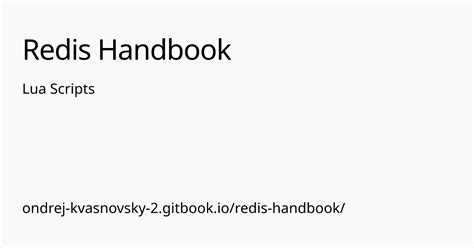 Lua Scripts Redis Handbook