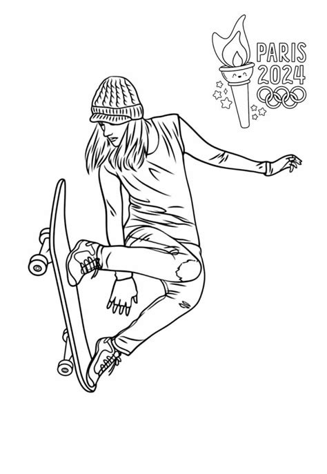 Desenhos das Olimpíadas de Paris 2024 para colorir Bora Colorir