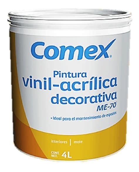 Pintura Vinil Acrílica Blanca Comex Me70 Interior 4 L DizcomMx